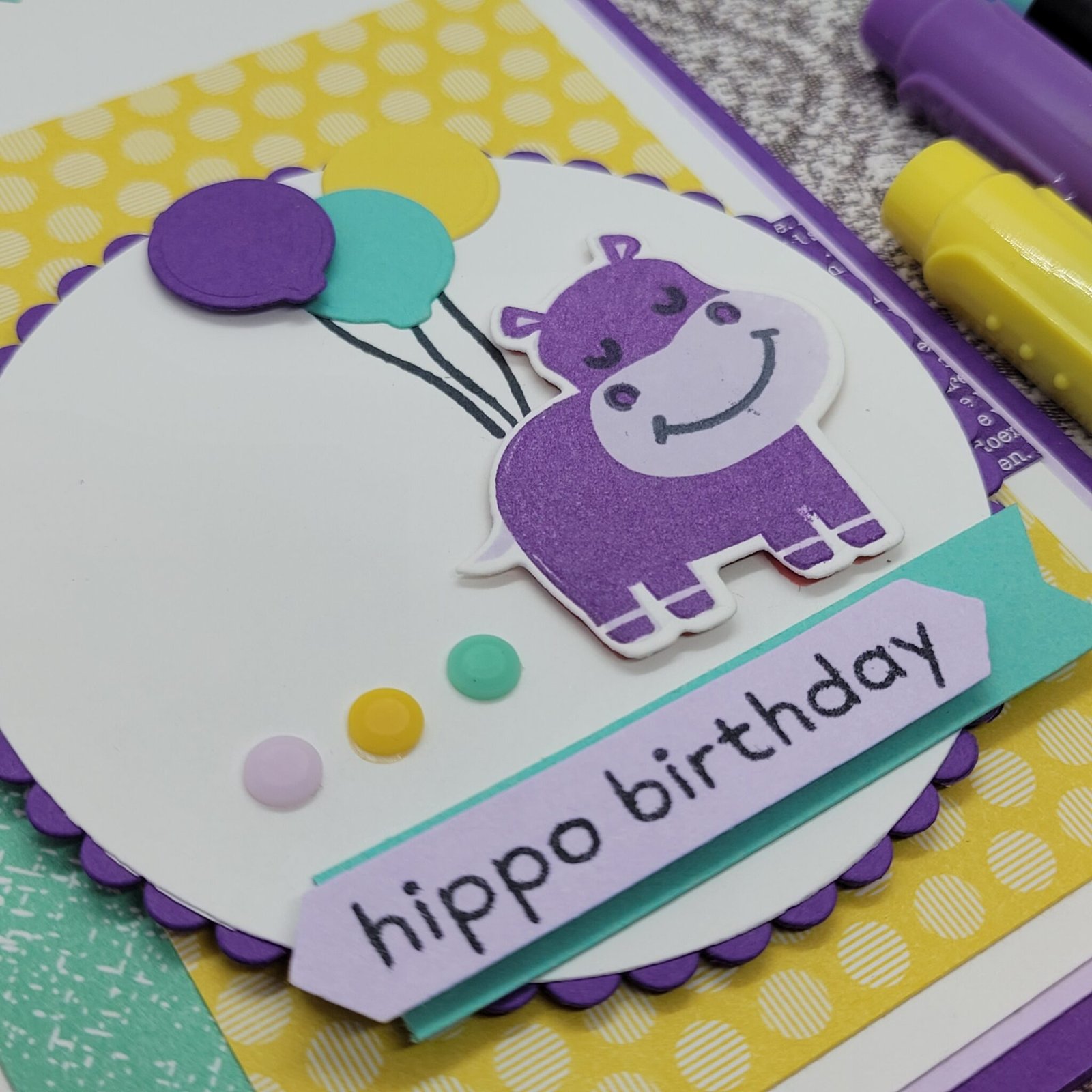 Hippo Happiness Birthday Wishes • Birdsnest Designs | Denise Cox