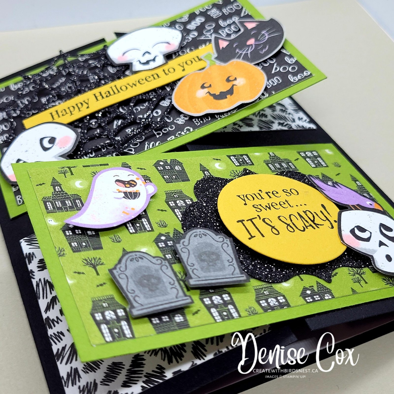 Fun Fold Cards for Halloween • Birdsnest Designs | Denise Cox