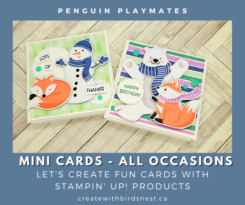 Penguin Playmates Mini Cards • Birdsnest Designs | Denise Cox