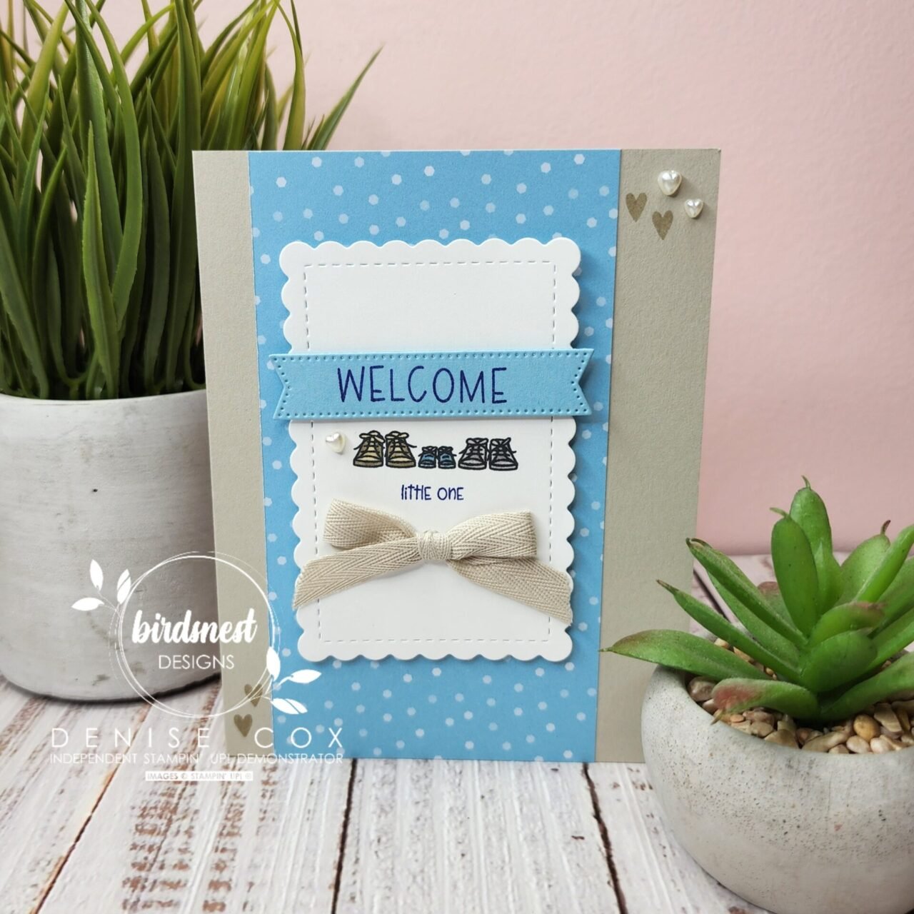 Simple Warm Welcome Baby Card • Birdsnest Designs