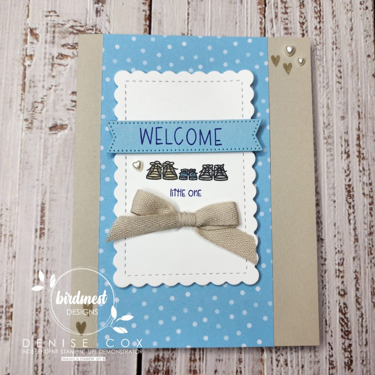 Simple Warm Welcome Baby Card • Birdsnest Designs