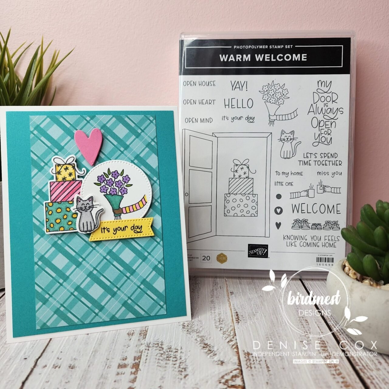 Bright & Cheery Warm Welcome Birthday Card • Birdsnest Designs