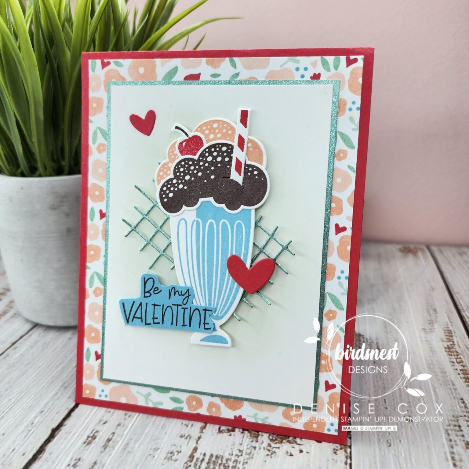 Share A Milkshake Valentine's Day Card • Birdsnest Designs