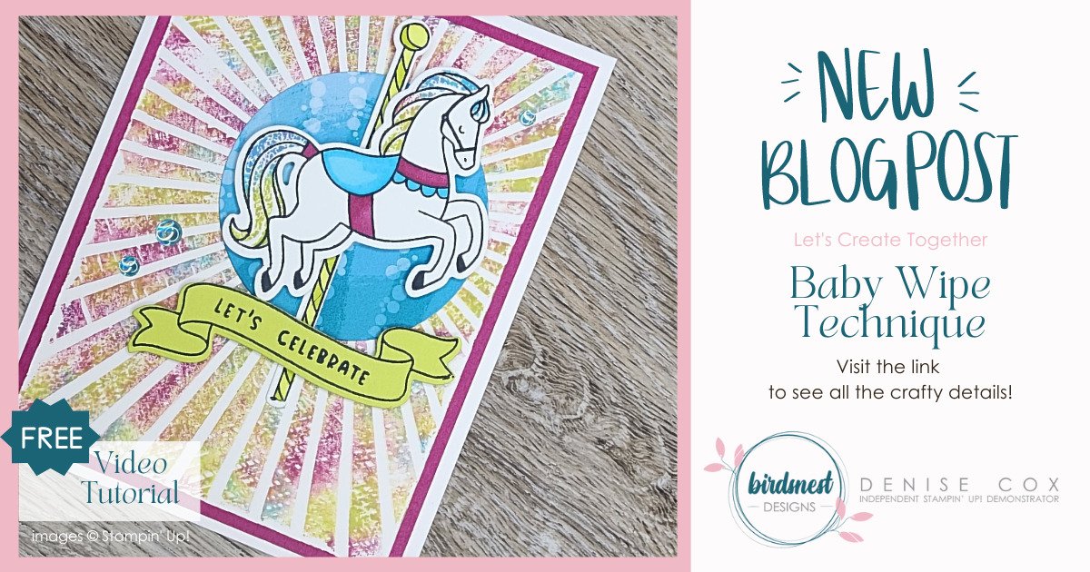Baby Wipe Technique with Carousel Horses • Birdsnest Designs