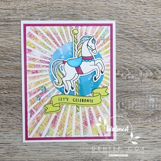 Baby Wipe Technique with Carousel Horses • Birdsnest Designs